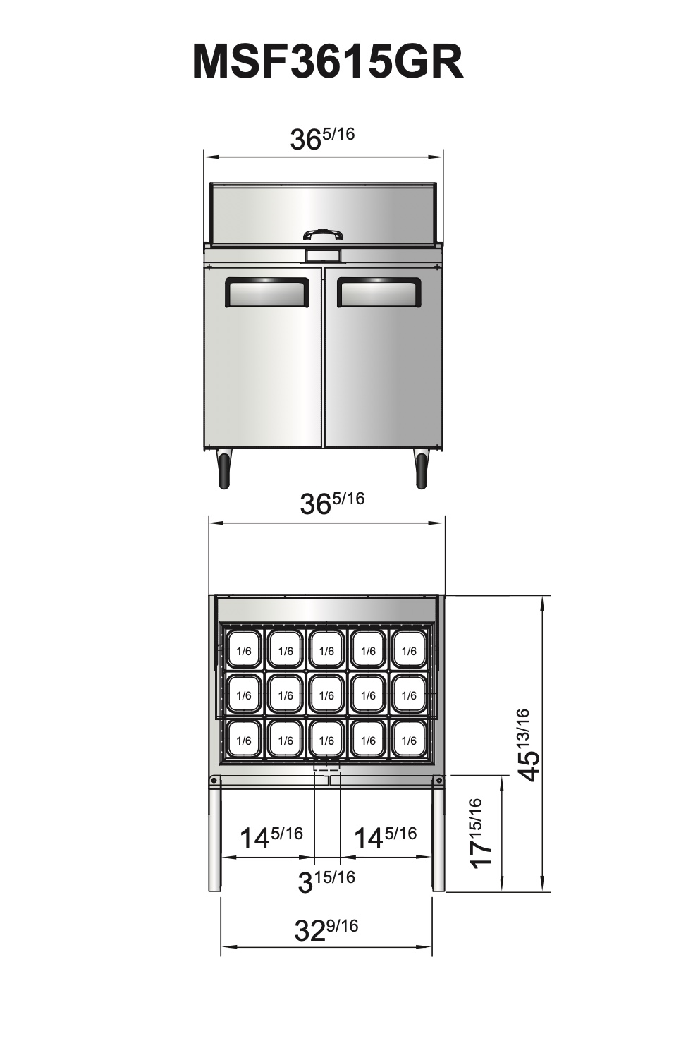 Atosa – MSF3615GR — 36″ Refrigerated Mega Top Sandwich Prep. Table ...