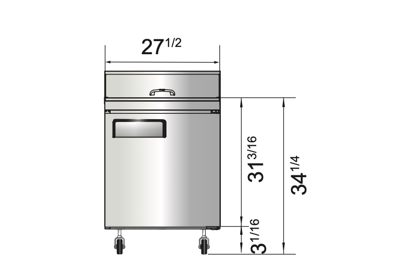 Atosa – MSF8301GR — 27″ Refrigerated Standard Top Sandwich Prep. Table ...