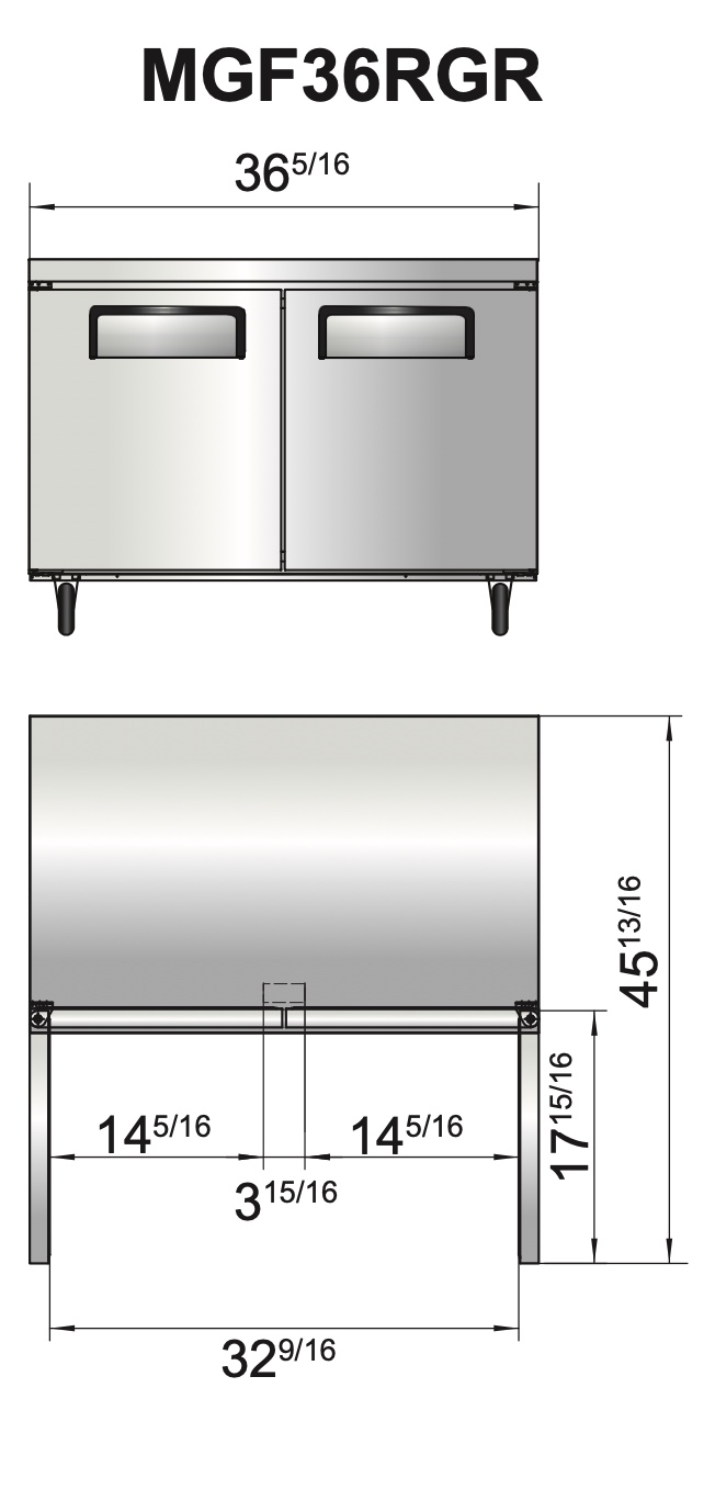 Atosa – MGF36RGR — 36″ Undercounter Refrigerator - Bay Supply Equipment