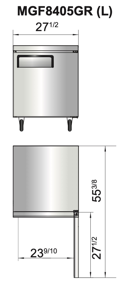 Atosa – MGF8405GR — 27″ Undercounter Freezer - Bay Supply Equipment