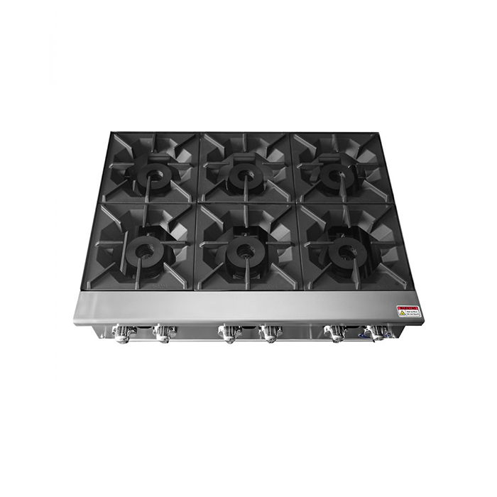 CookRite – ACHP-6 — 36″ Six (6) Burner Hot Plate - Bay Supply Equipment