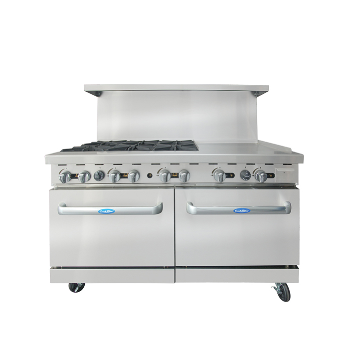CookRite – AGR-6B24GR — 60″ Gas Range with Six (6) Open Burners & 24 ...